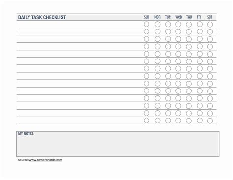Free Daily Checklist Templates Pdf Word Excel