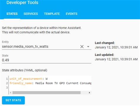 Create A Sensor Based Off Power Use Watts That Show Tv Is On Or