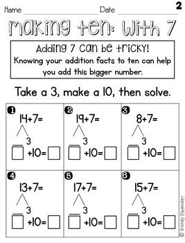 Making Ten Addition Strategy For Adding And By Brandy Shoemaker