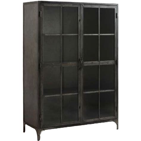 World Market Industrial Metal Display Cabinet