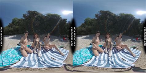 Babes Naked On Vacation Beach Picnic Playing Frisbee Searching For Shells And Bubble VR Porn