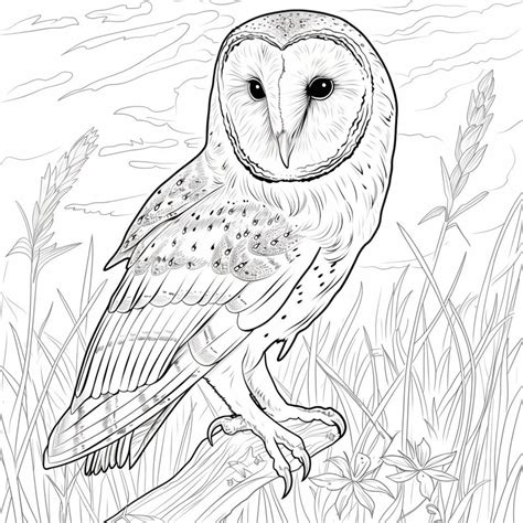 Barn Owl Coloring Pages Detailed Wildlife Art Digital Download Etsy