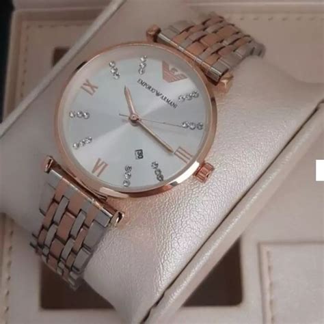 خرید و قیمت ساعت زنانه آرمانی رزگلد نقره ای از غرفه 💜 ارسال رایگان💜