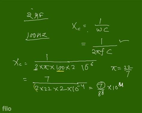 Calculate The Capacitive Reactance Of Uf At Hz And At KH