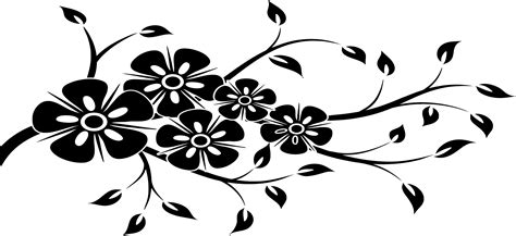 Flower Silhouette Clip Art Flourish Png Download 2396 1098 Free