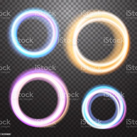 Elemen Desain Efek Cahaya Neon Bulat Ilustrasi Stok Unduh Gambar Sekarang Amerika Serikat