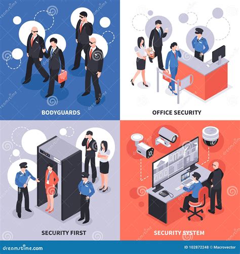 Security Isometric Design Concept Stock Vector Illustration Of Electronic People 102872248