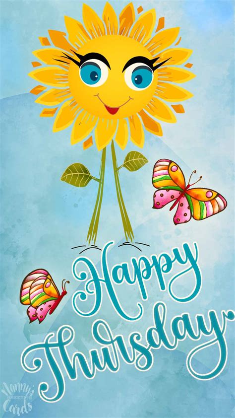 Thursday Greetings With Cute Sunflower Illustration