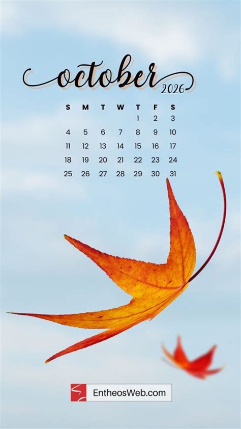 October 2026 Calendar Phone Wallpaper Entheosweb