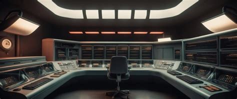 A Retrofuturistic Mainframe Room Showcasing Vintage Technology And