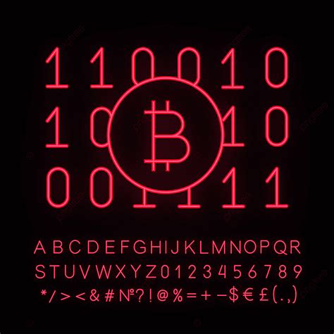 Binary Technology Coding Vector Hd Images Binary Code Neon Light Icon