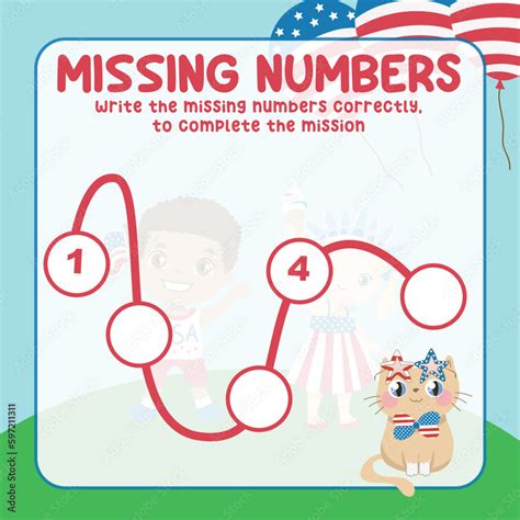 Missing Numbers Write The Answer Correctly Educational Printable Math Worksheet Count And