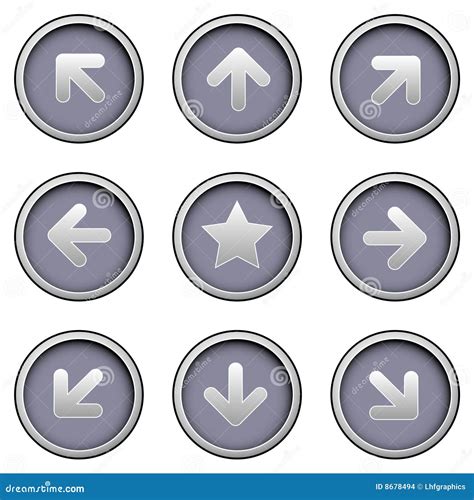 Directional Arrow Icons On Modern Vector Buttons Stock Vector