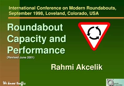 Ppt Roundabout Capacity And Performance Revised June 2001