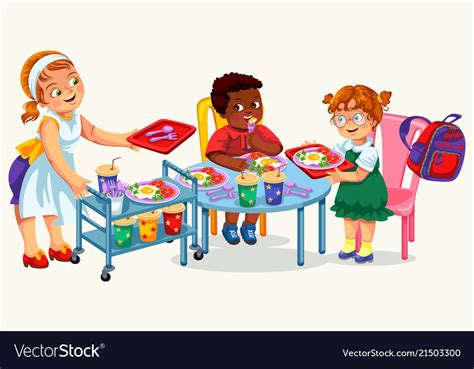 School Dinner Poster Royalty Free Vector Image