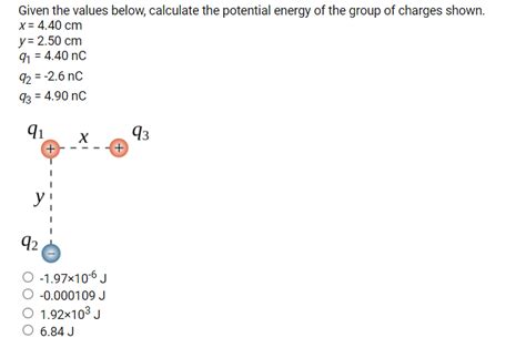 Solved Given The Values Below Calculate The Potential Chegg