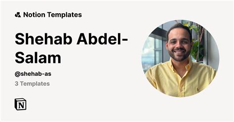 Shehab Abdel Salam Template Creator Notion Marketplace