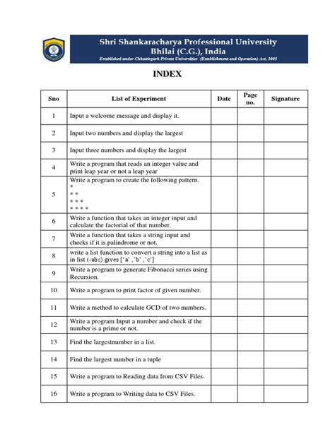 Python Index Pdf