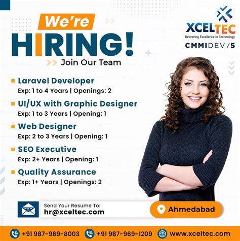 xceltec hiring uiux webdesigner qa laravel seo growth… dipali