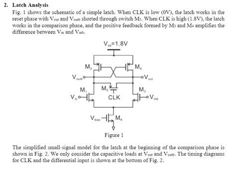 Solved Latch Analysis Fig Shows The Schematic Of A Chegg