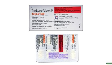 Buy Tiniba 500mg 10 Tablets Online At Best Prices Wellness Forever