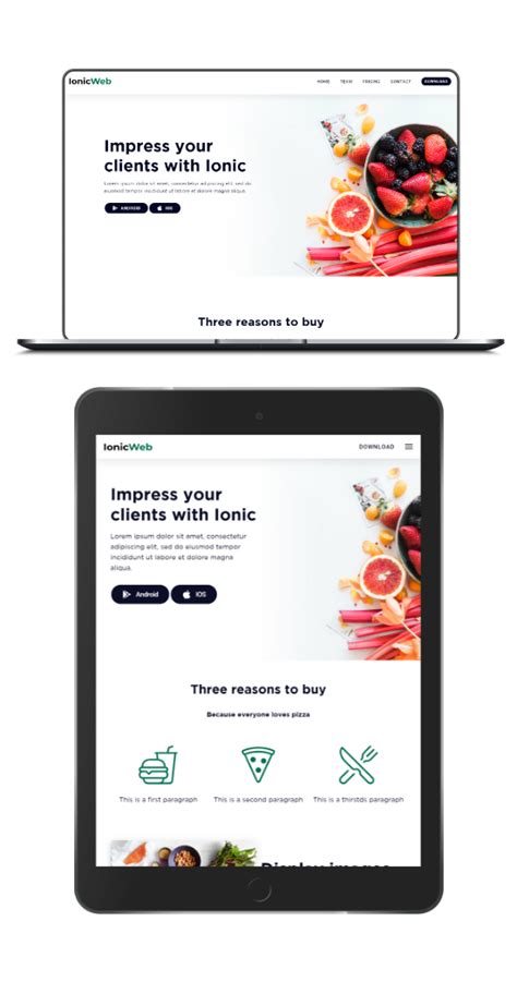 IonicWeb Elegant Ionic Web Template Ionic4themes
