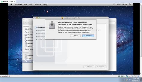 Macos Install Vmware Tools On Mac Osx Lion Need To Reboot Super User