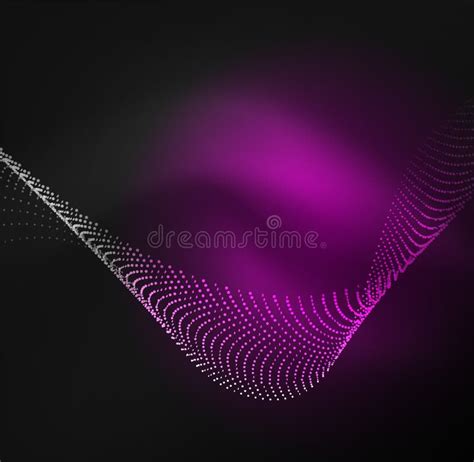 3d Illuminated Wave Of Glowing Particles Stock Vector Illustration Of Neon Information 98245160
