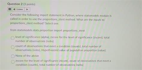 Solved Consider The Following Import Statement In Python Chegg