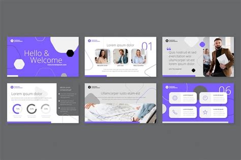 평면 디자인 비즈니스 프레 젠 테이 션 템플릿 무료 벡터