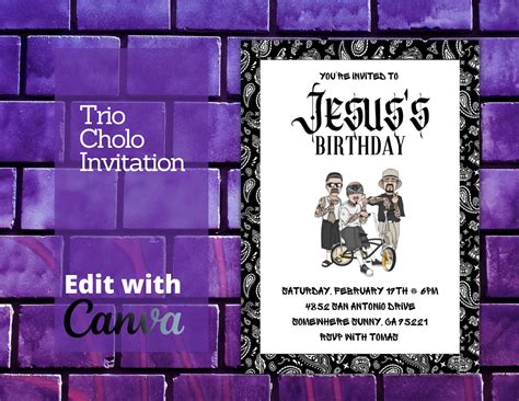 Cholo Theme Party Invitation Edit With Canva Etsy Hong Kong