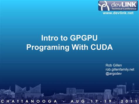Intro To Gpgpu With Cuda Devlink Ppt