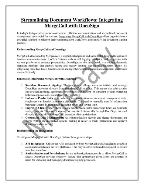 Ppt Streamlining Document Workflows Integrating Mergecall With Docusign Powerpoint