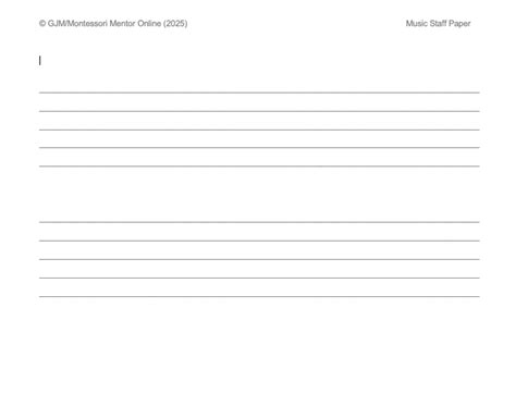 Staff Paper Portrait And Landscape Orientations Montessori Mentor
