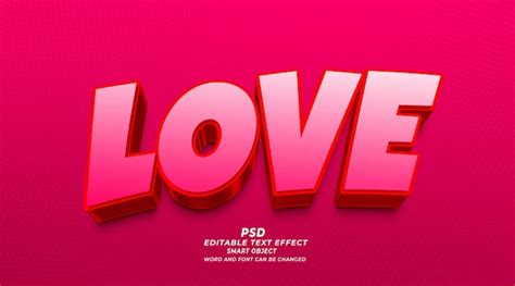 Premium Psd Love Psd 3d Editable Text Effect Photoshop Template