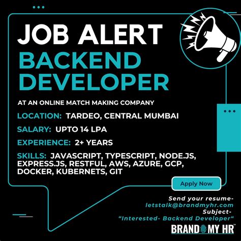 Brandmyhr On Linkedin Jobalert Vacancy Backend Developer Brandmyhr