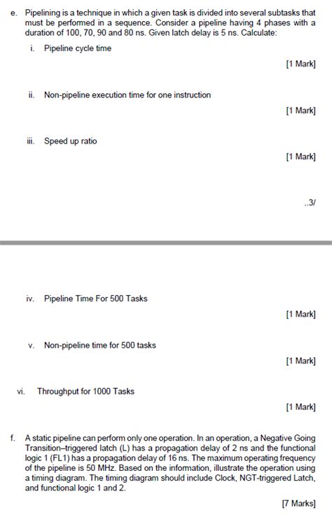 Solved E Pipelining Is A Technique In Which A Given Task Is
