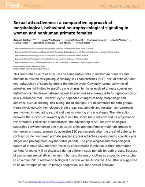 Pdf Sexual Attractiveness A Comparative Approach Of Morphological