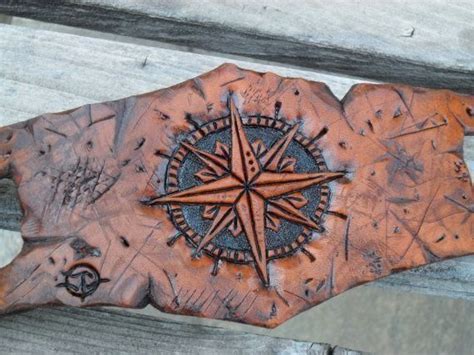 Compass Leather Pattern Leather Tooling Patterns Leather Handmade