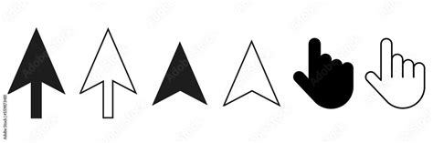 Computer Mouse Click Cursor Arrow Icon Set Cursor Icon Vector Illustration Mouse Cursor