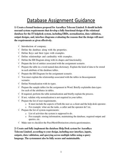 Assignment Guidance Pdf Databases Software Engineering
