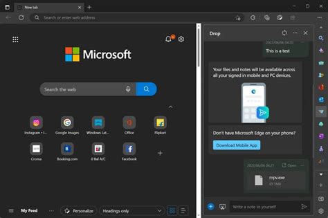Microsoft Edge Drop Feature Transferiert Dateien Zwischen Computer Und Handy S24