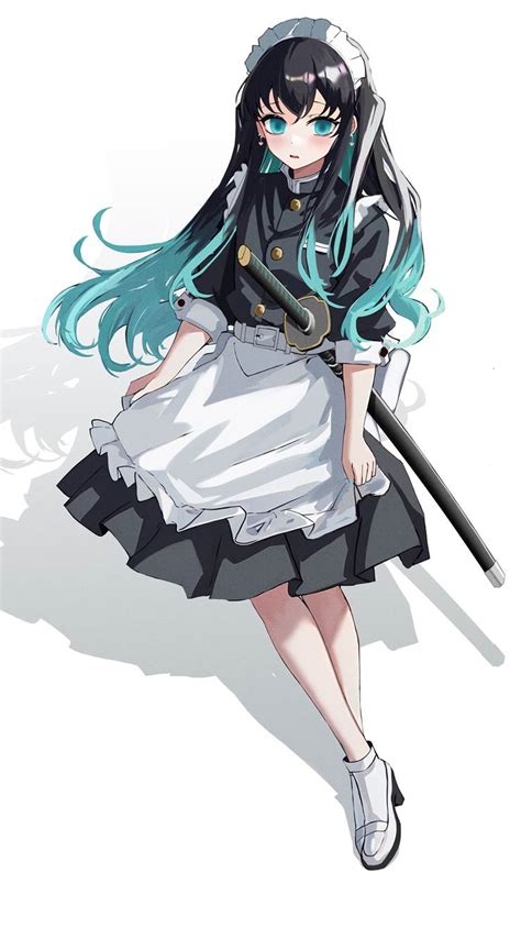 鬼灭之刃时透无一郎女仆crossdresserbeautiful Youth可爱demon Slayer 500 Bookmarks 花園六花illustration