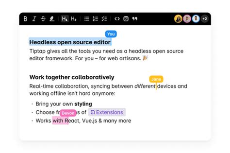 Tiptap Templates The Handy React Editor Templates