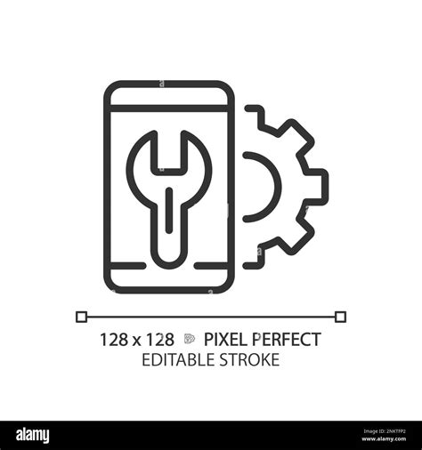 Smartphone Settings Pixel Perfect Linear Icon Stock Vector Image And Art Alamy