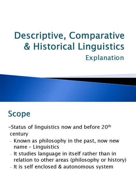Dokumen Tips Descriptive Comparative Historical Linguistics Pdf Linguistics Cognitive