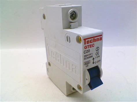 Gtec 1c 20 Din Rail Mount Circuit Breaker By Techna