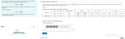 solved determine the maximum uniform distributed load w that