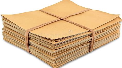 Tied Kraft Paper Documents Office Storage White Background Archive