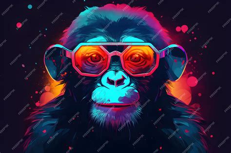 Premium Ai Image A Monkey With Sunglasses On His Head